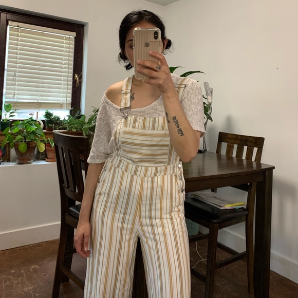Forever 21 | Pants & Jumpsuits | Pin Stripe Wideleg Overalls Forever 2 ...